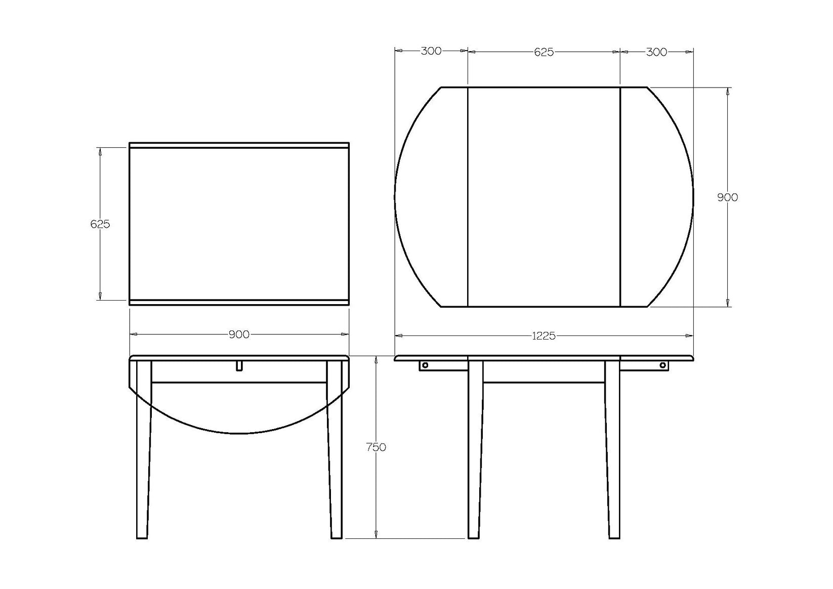 Villager Dining Table Drop Leaf - 900w Extends to 1225w – Paulas Home ...